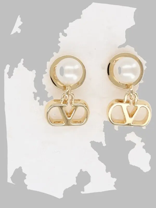 Valentino Garavani Vlogo Signature Pearl Mini Hoop Earrings - Gold