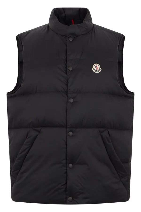 Moncler Nylon Sleeveless Down Jacket - Black