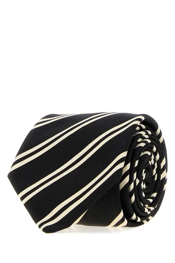 Saint Laurent 7 Cm Embroidered Jacquard Tie For