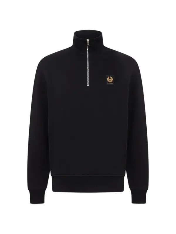 Belstaff Cotton Fleece High Zip Crewneck Sweatshirt