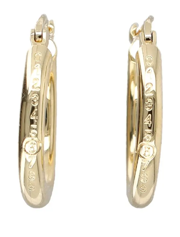 MAISON MARGIELA Logo Detail Hoop Earrings - Argento