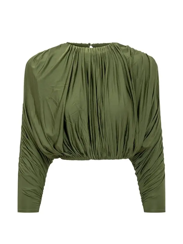 SELF-PORTRAIT Gathered Mini Top With Exposed Back Zip
