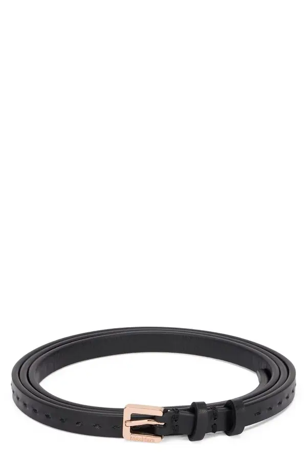 Max Mara Leather Belt With Metallic Closure - Black