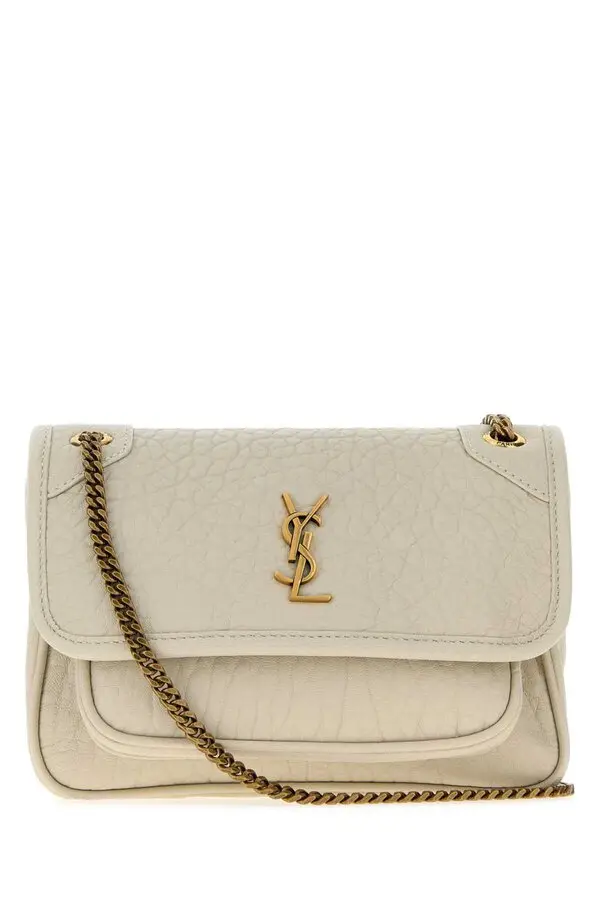 Saint Laurent Niki Leather Crossbody Handbag - White