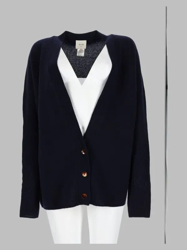ALYSI Merino Wool And Cashmere Sweater - Blue