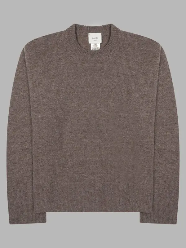 ALYSI Merino Wool & Cashmere V-neck Sweater - Brown