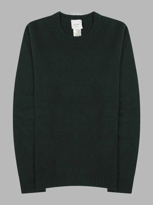 ALYSI Merino Wool & Cashmere V-neck Sweater - Green