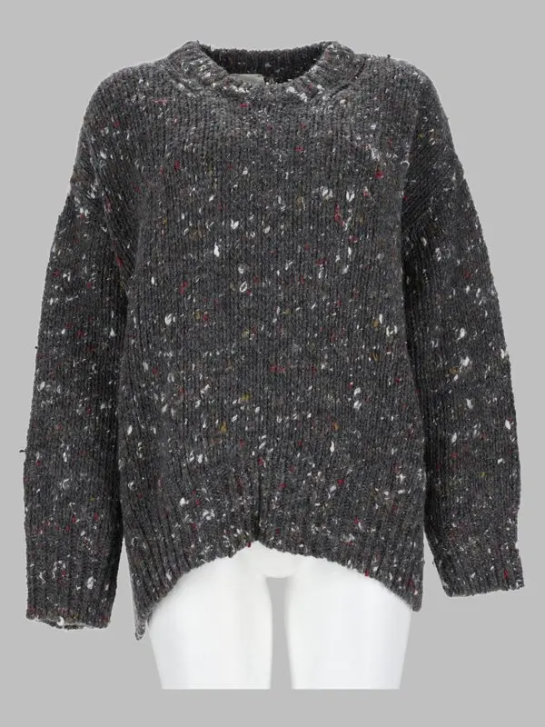 ALYSI Merino Wool & Silk Viscose Sweater - Charcoal