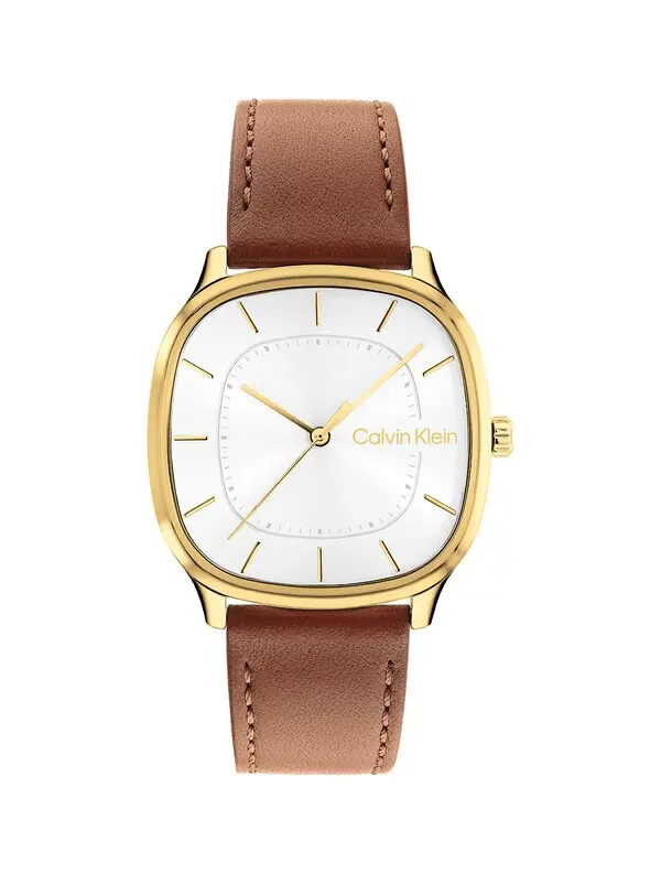 Calvin Klein Rounded Case Sunray Dial Watch