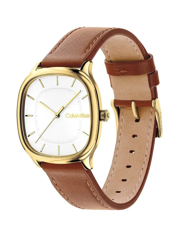 Calvin Klein Rounded Case Sunray Dial Watch