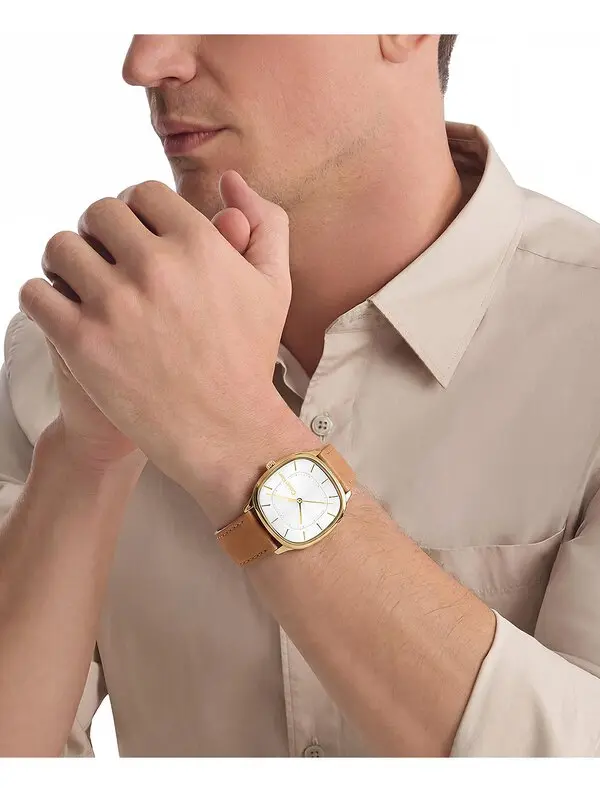 Calvin Klein Rounded Case Sunray Dial Watch