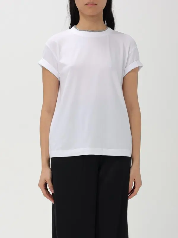 Brunello Cucinelli Embellished Crewneck T-shirt - White