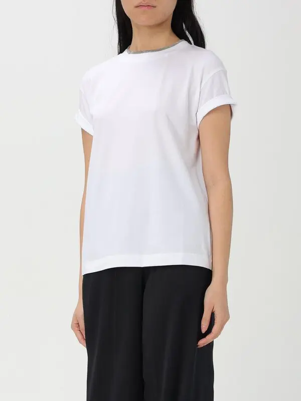 Brunello Cucinelli Embellished Crewneck T-shirt - White
