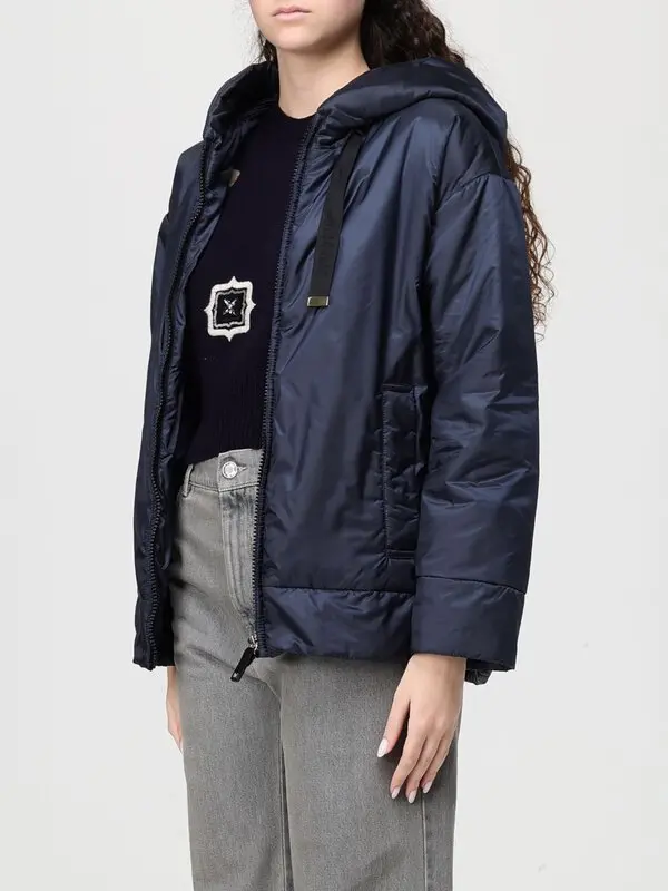 Max Mara Polyester Hooded Puffer Jacket - Blue