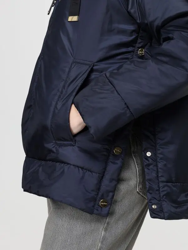 Max Mara Polyester Hooded Puffer Jacket - Blue