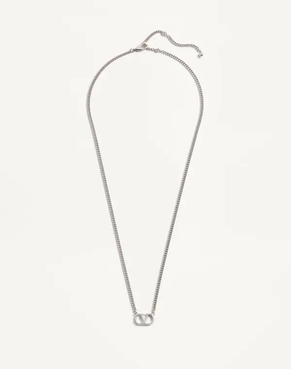 Valentino Garavani Vlogo Signature Metal Necklace - Transparent