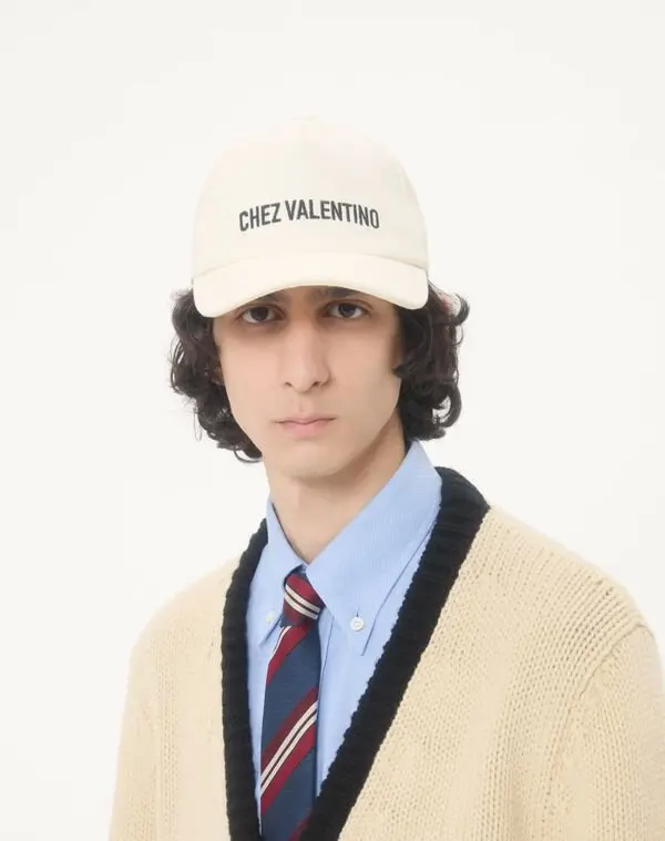 Valentino Garavani Chez Cotton Baseball Cap With Embroidery