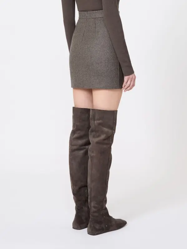 Max Mara Straight Double Wool Mini Skirt