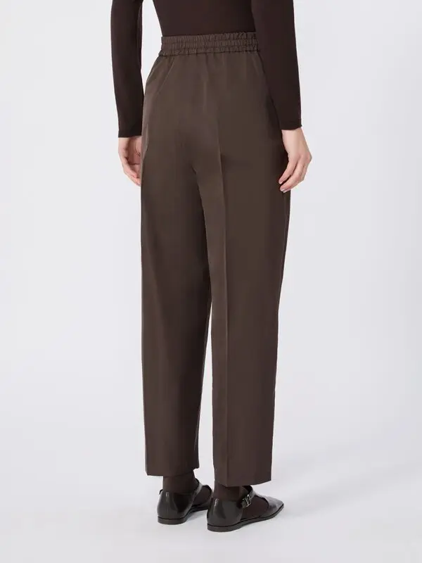 Max Mara Silk-blend Radzimir Trousers - Dark Brown