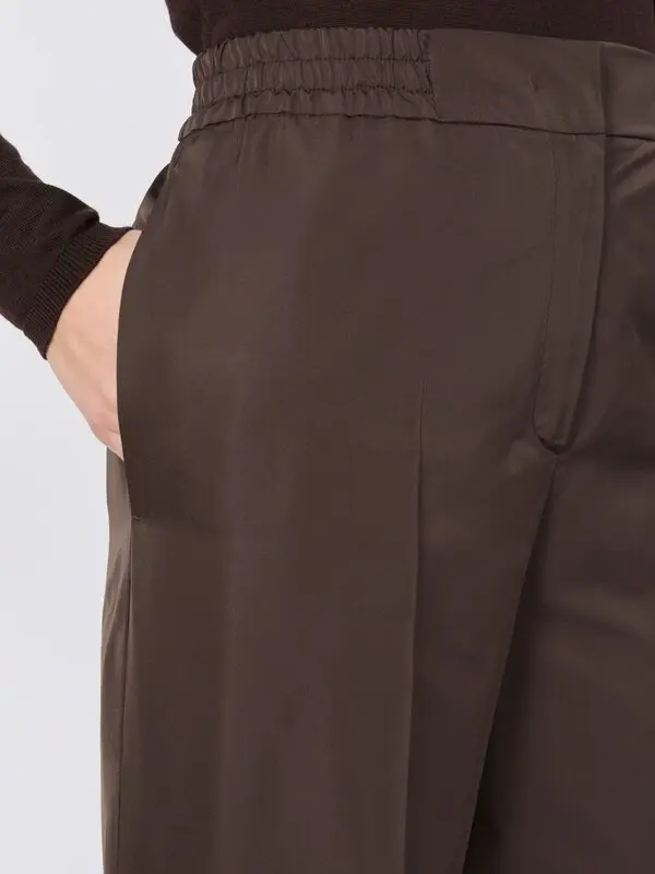 Max Mara Silk-blend Radzimir Trousers - Dark Brown