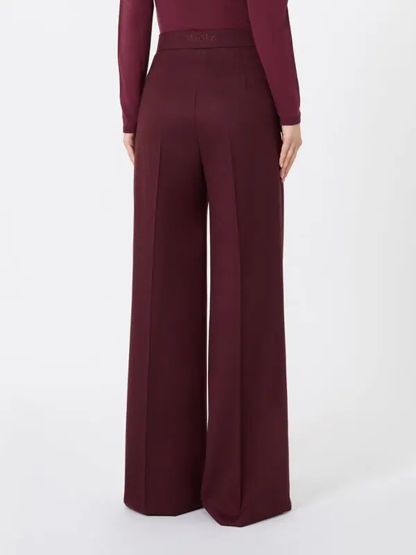 Max Mara High-waisted Wool Trousers - Wine-coloured
