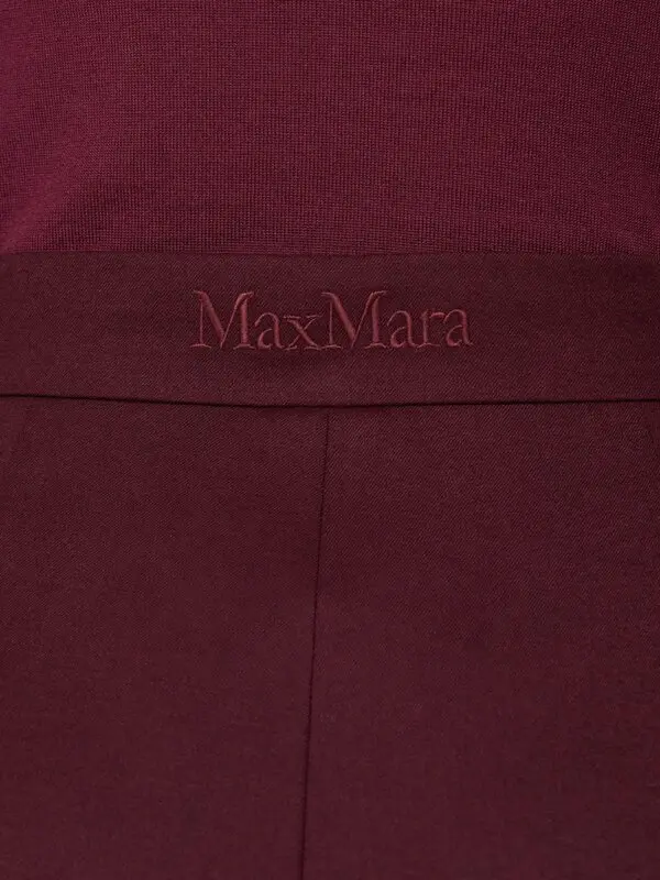Max Mara High-waisted Wool Trousers - Wine-coloured