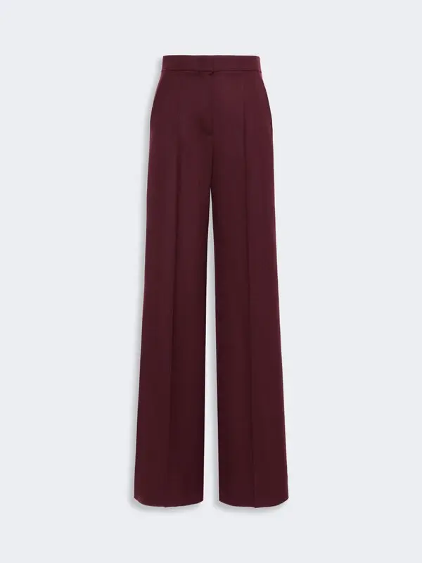 Max Mara High-waisted Wool Trousers - Wine-coloured