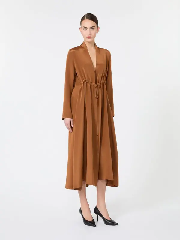 Max Mara Long Silk Crepe De Chine Dress