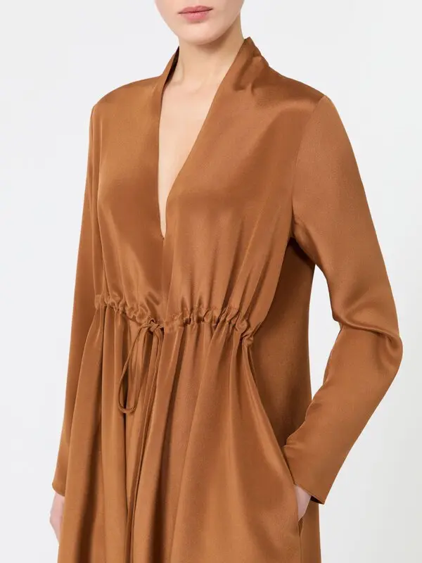 Max Mara Long Silk Crepe De Chine Dress