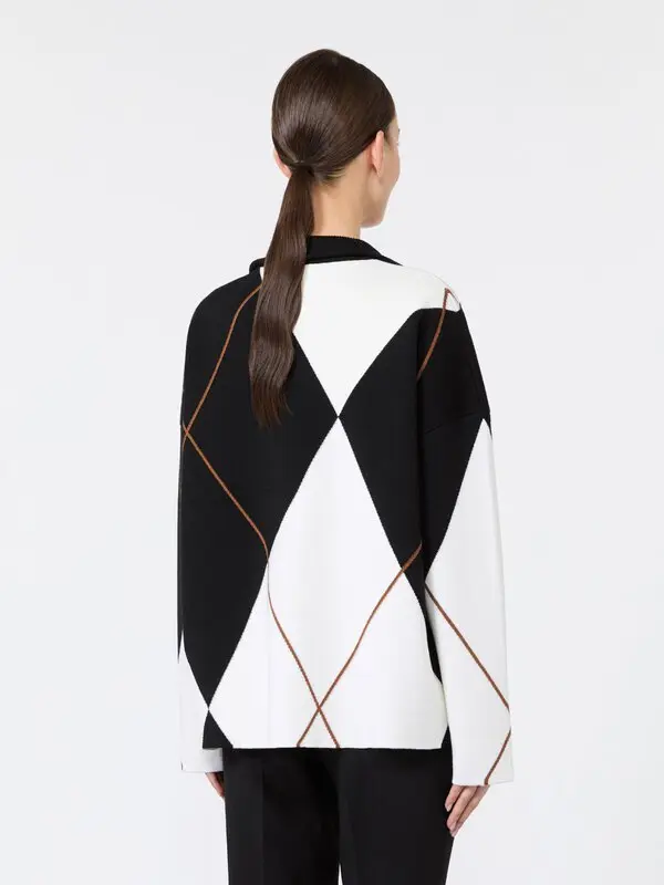 Max Mara Relaxed-cut Argyle Wool Yarn Sweater