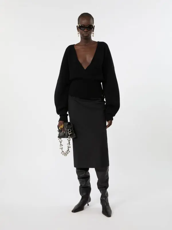 Max Mara Slim Stretch Wool Skirt