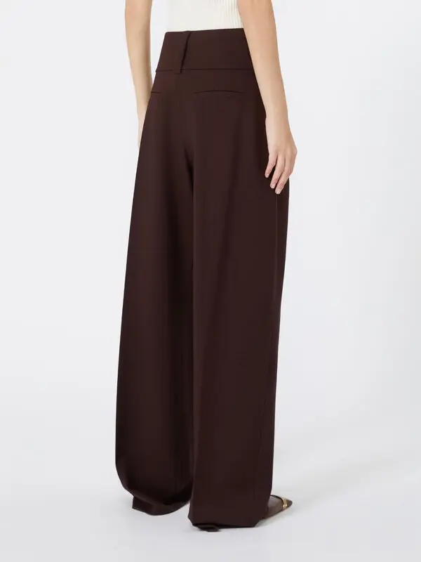 Max Mara Stretch Wool Curved-leg Trousers