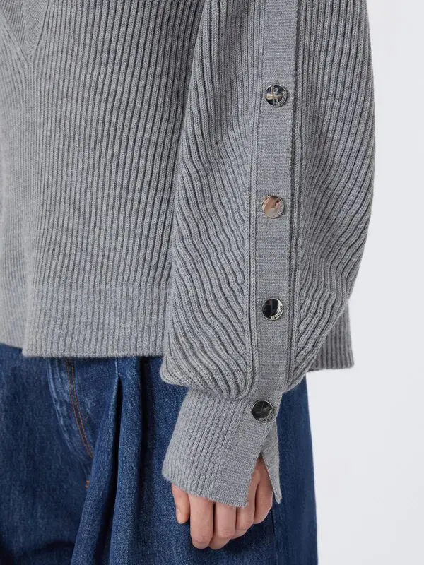 Max Mara Oversized Wool Sweater With Button Detail