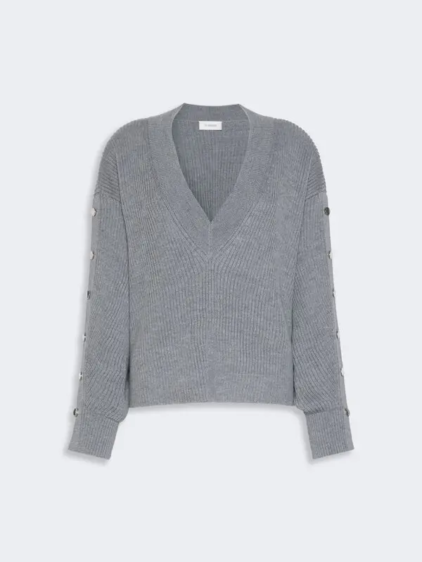 Max Mara Oversized Wool Sweater With Button Detail