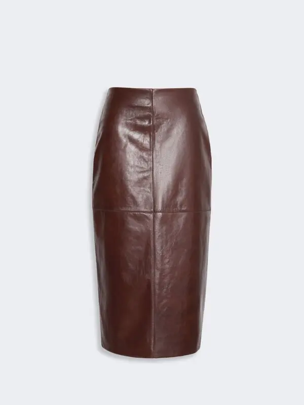 Max Mara Nappa Leather Midi Skirt