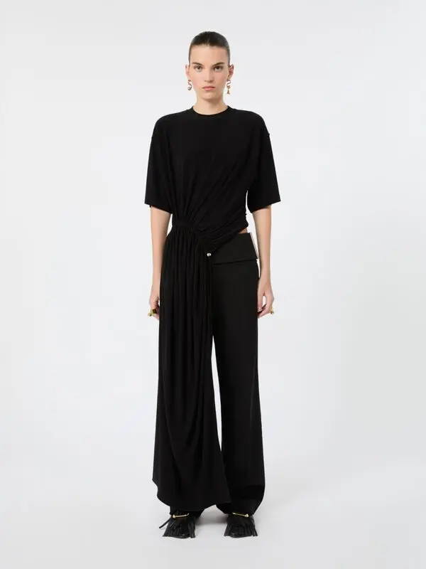 Max Mara Short-sleeved Draped Jersey Top