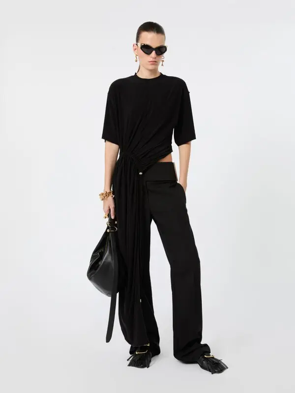 Max Mara Short-sleeved Draped Jersey Top