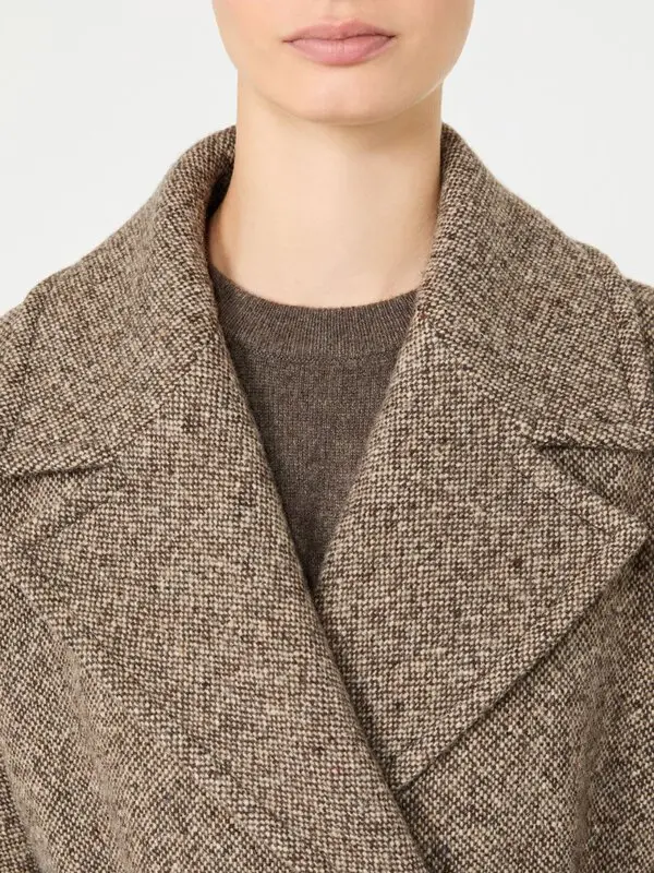 Max Mara Long Wool-blend Tweed Coat