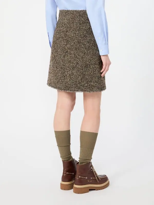Max Mara Wool Blend Bouclé Short Skirt