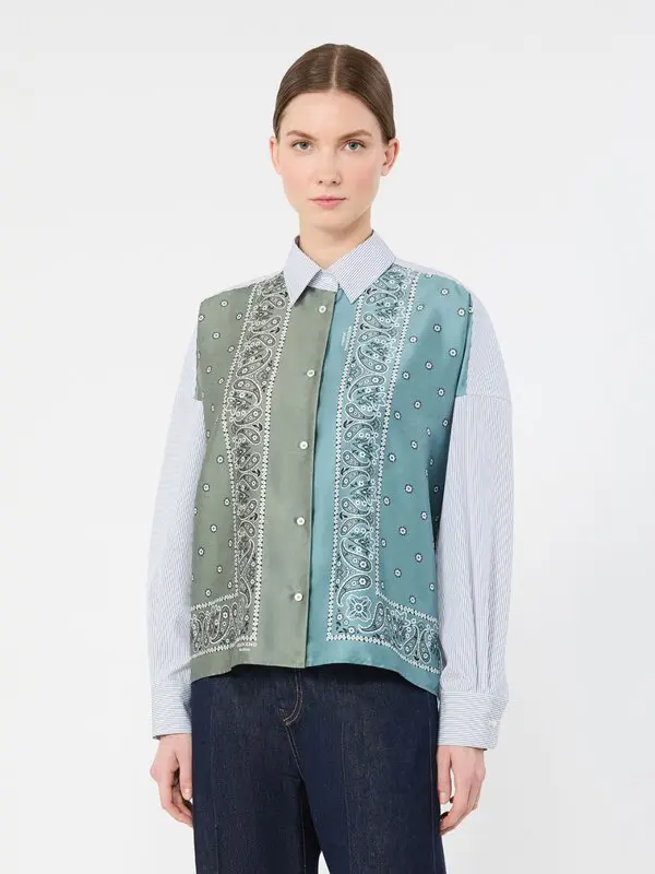 Max Mara Technical Twill And Cotton Poplin Shirt