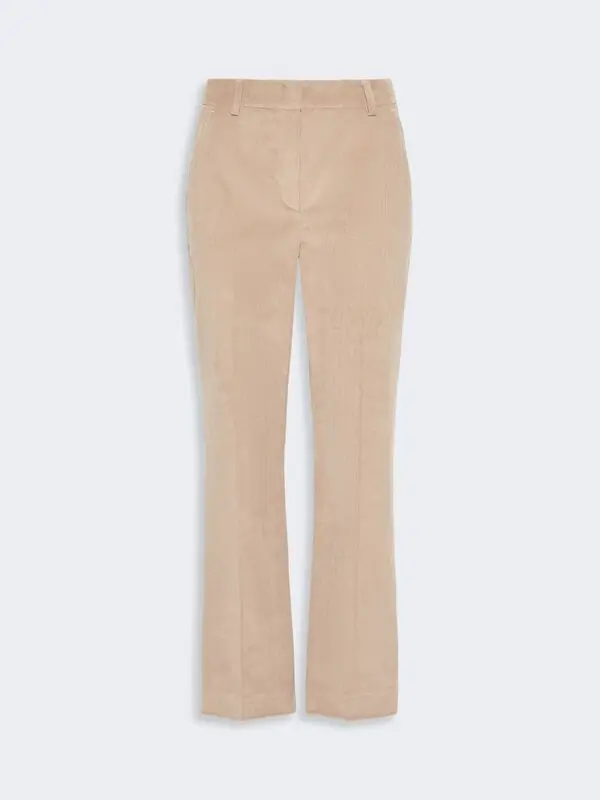 Max Mara Cotton Velvet Cropped Trousers - Sand