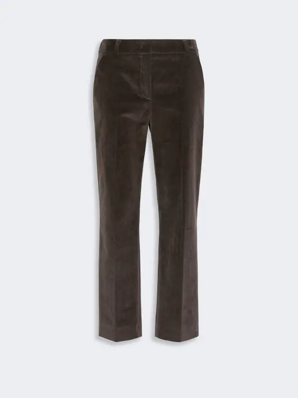 Max Mara Cotton Needlecord Cropped Trousers - Dark Brown