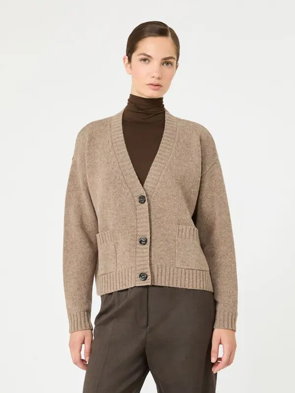 Max Mara V-neck Wool Yarn Cardigan