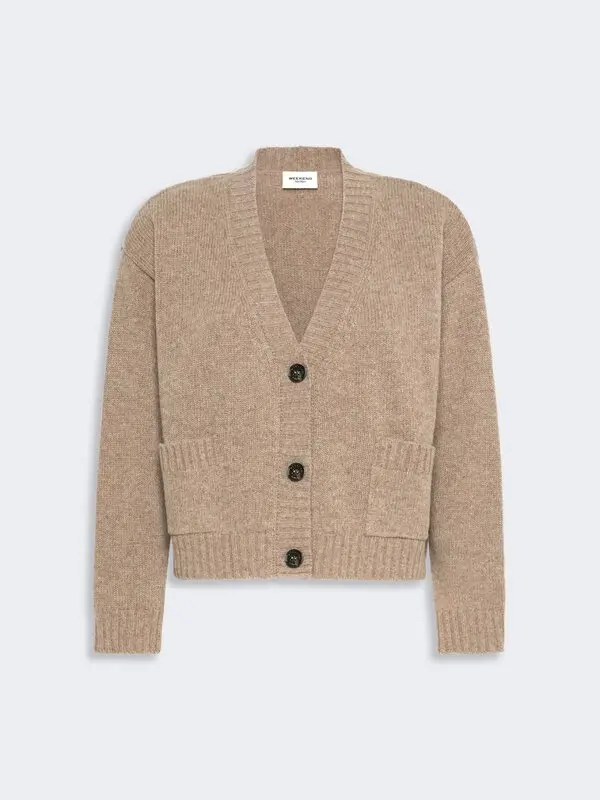 Max Mara V-neck Wool Yarn Cardigan