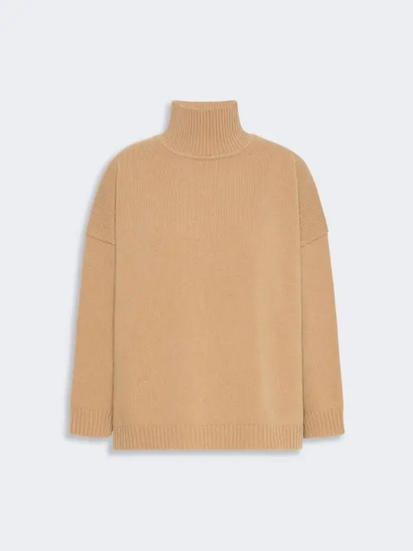 Max Mara Wool Knit Turtleneck Jumper - Camel