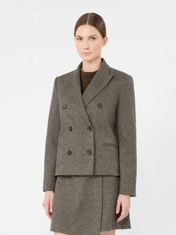Max Mara Double-breasted Jacket In Micro Jacquard Jersey