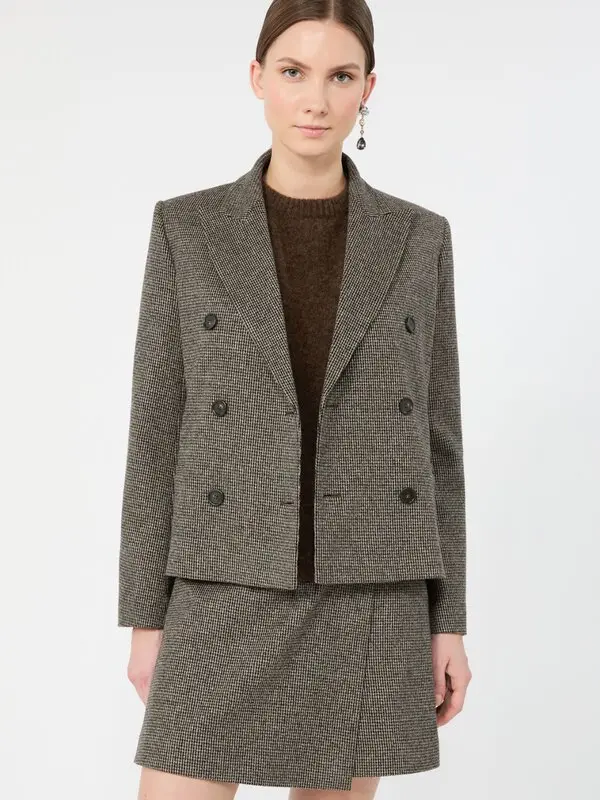 Max Mara Double-breasted Jacket In Micro Jacquard Jersey