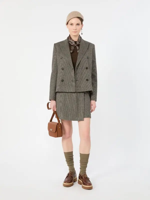Max Mara Double-breasted Jacket In Micro Jacquard Jersey