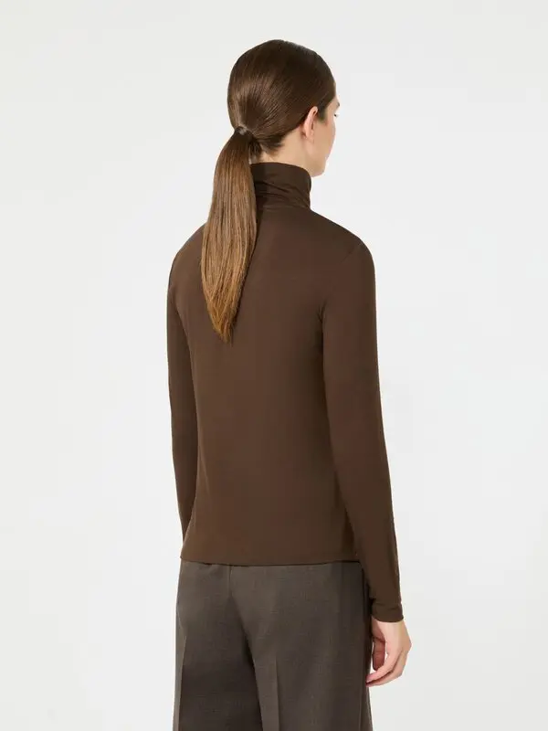 Max Mara Slim-fit Stretch Viscose Jersey Turtleneck Top