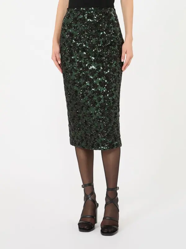 Max Mara Tulle Sequinned Pencil Skirt